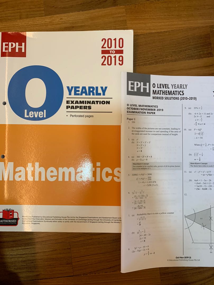EPH Maths Olevels 2010-2019, Hobbies & Toys, Books & Magazines ...