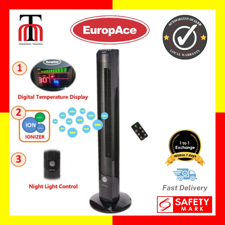 EUROPACE ETF1129 TOWER FAN WITH REMOTE, Furniture & Home Living ...
