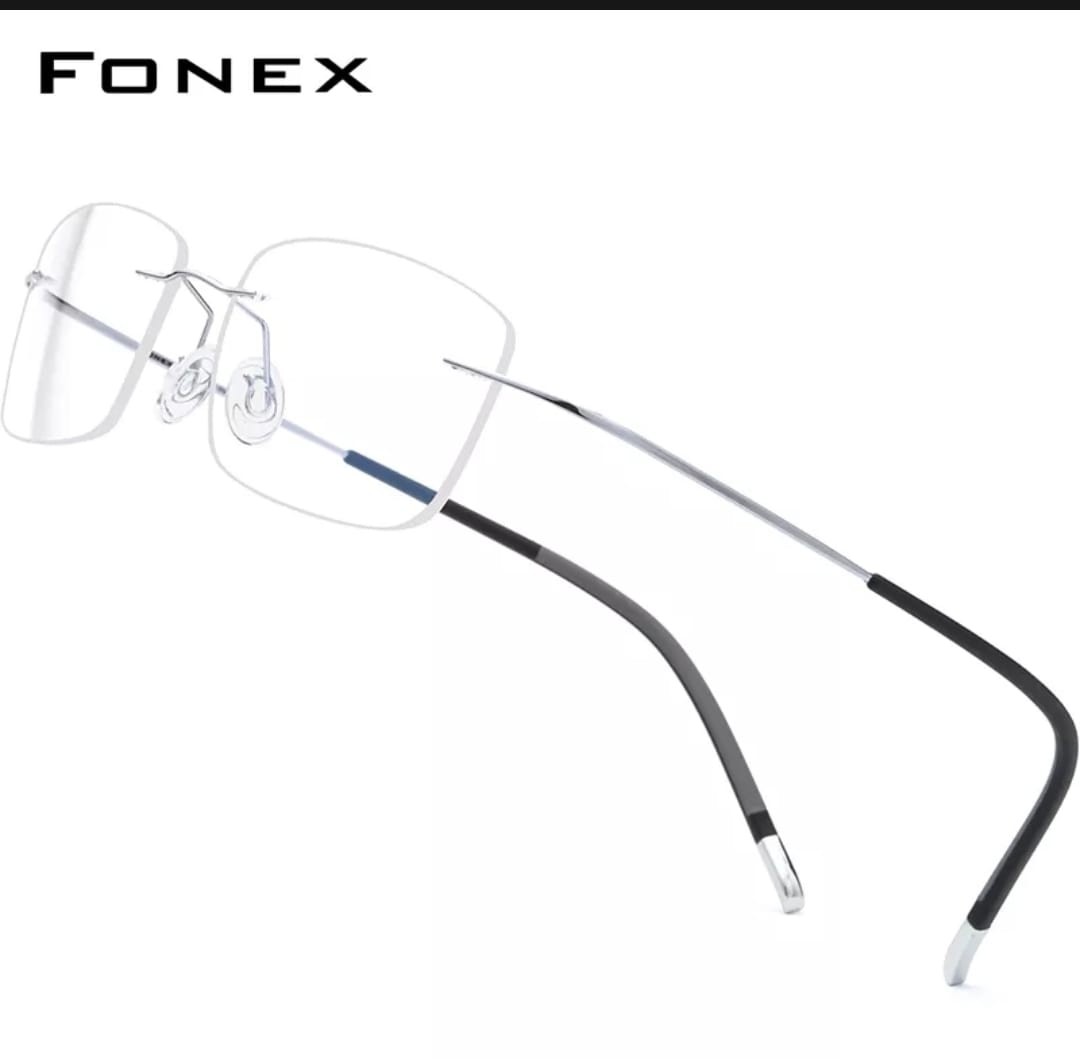 Fonex Rimless Titanium Frame, Men's Fashion, Watches & Accessories ...