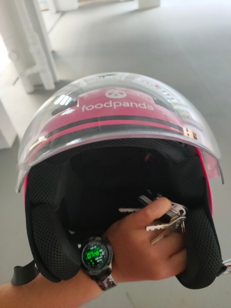 Foodpanda helmet, Motorcycles, Motorcycle Accessories on Carousell
