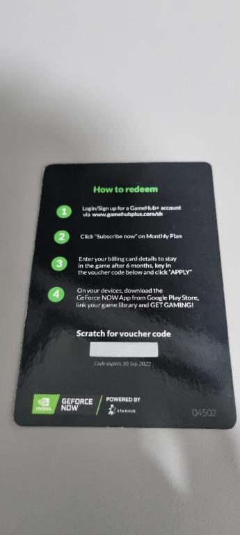 GeForce NOW - Gift card (Valid will 30 Sep 2022), Video Gaming, Gaming ...