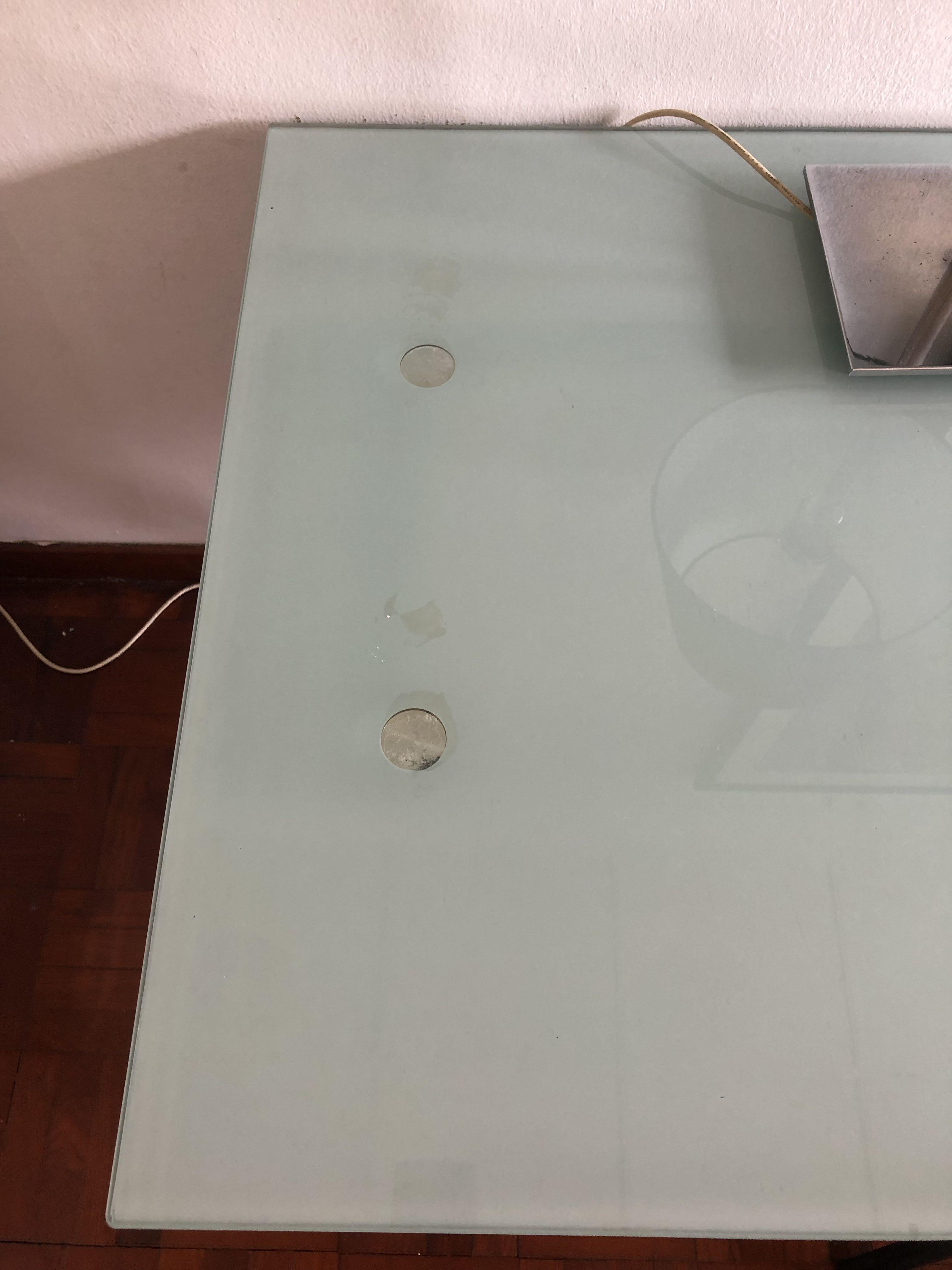 FREE Frosted glass table - tempered top office executive or dining or ...