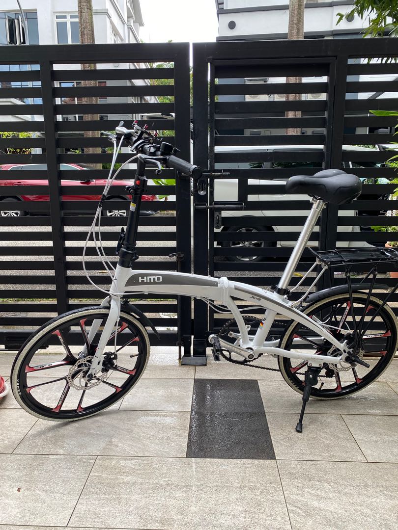 Hito X4 foldable bicycle white, Litepro pedal and seat mast, Sports ...
