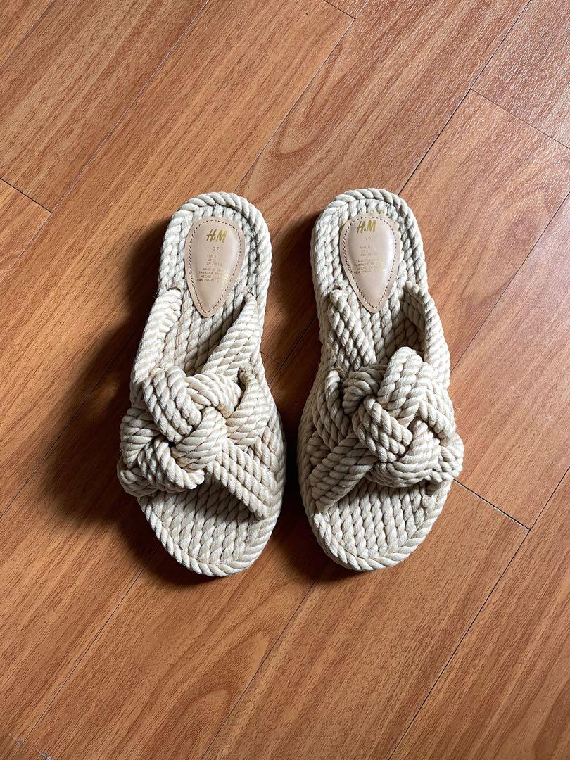 H&M Rope Sandals, Women's Fashion, Footwear, Flats & Sandals on Carousell
