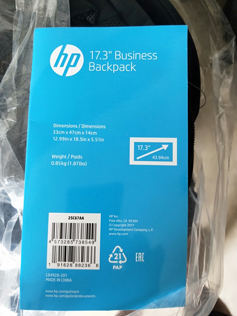 Hp laptop back pack,very well design and material, Computers & Tech ...