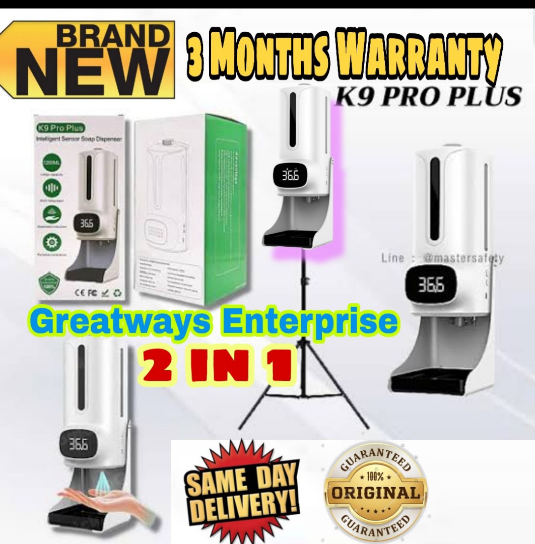 K9 Pro Plus 2 in 1 Thermometer Non-Contact Automatic Sensor plus ...