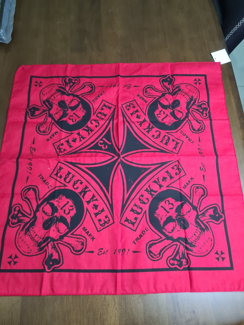 Lucky 13 bandana triumph bobber harley chopper, Men's Fashion, Watches ...