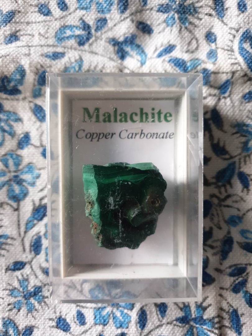 Malachite sample in plastic display case, Hobbies & Toys, Memorabilia ...
