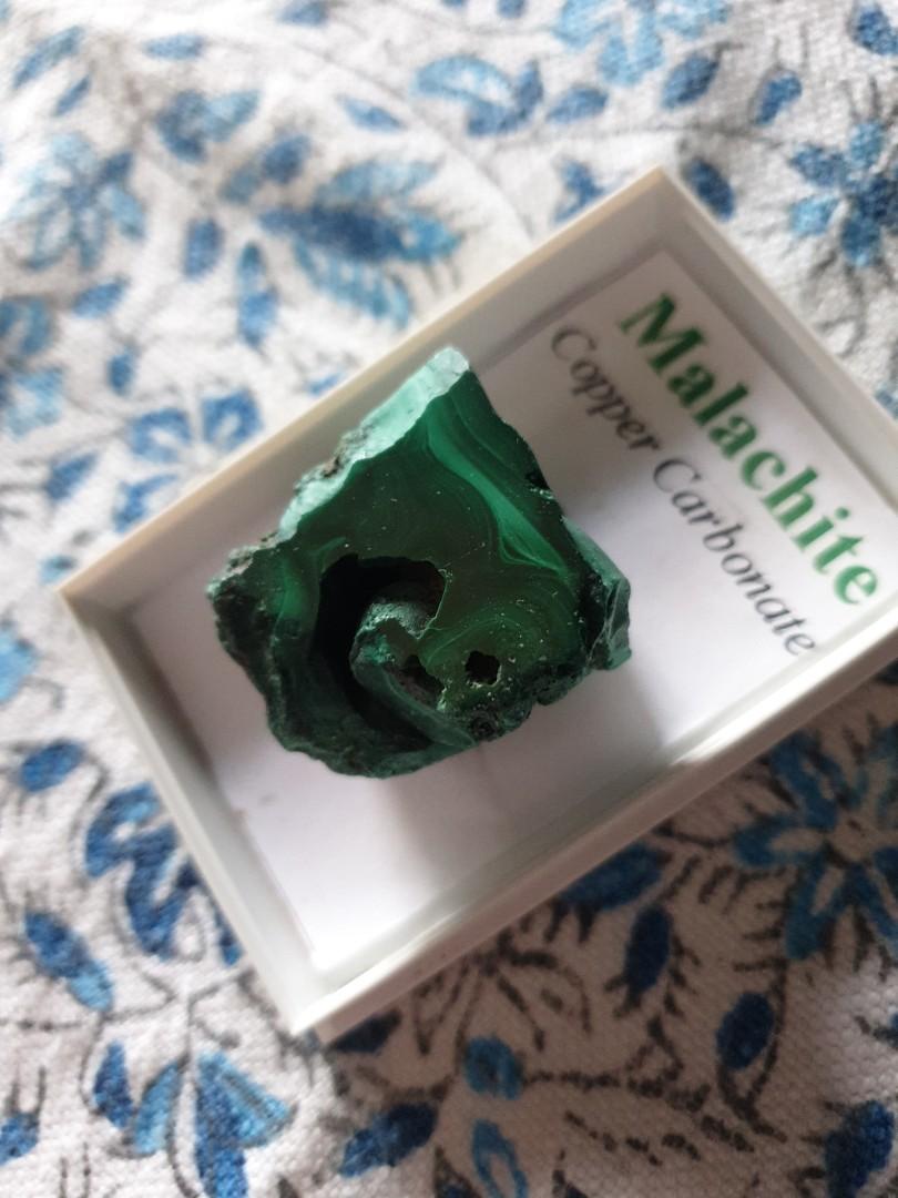 Malachite sample in plastic display case, Hobbies & Toys, Memorabilia ...