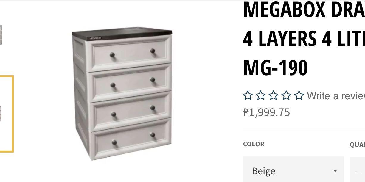 Mega box plastic drawer 4 layer, Furniture & Home Living, Furniture ...