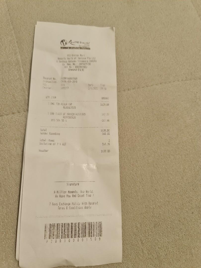 Minion Terry bear Tim plush cap original USS receipt, Hobbies & Toys ...