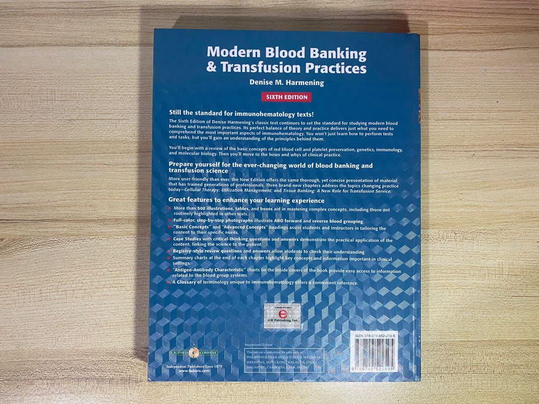 Modern Blood Banking and Transfusion Practices 6th Edition by Harmening ...