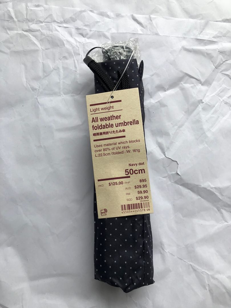 Muji all weather foldable umbrella, Hobbies & Toys, Travel, Umbrellas ...