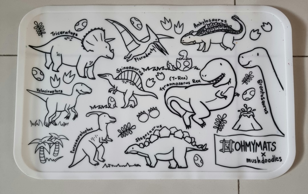 Oh My Mats Coloring Mat - Dinosaur, Hobbies & Toys, Books & Magazines ...