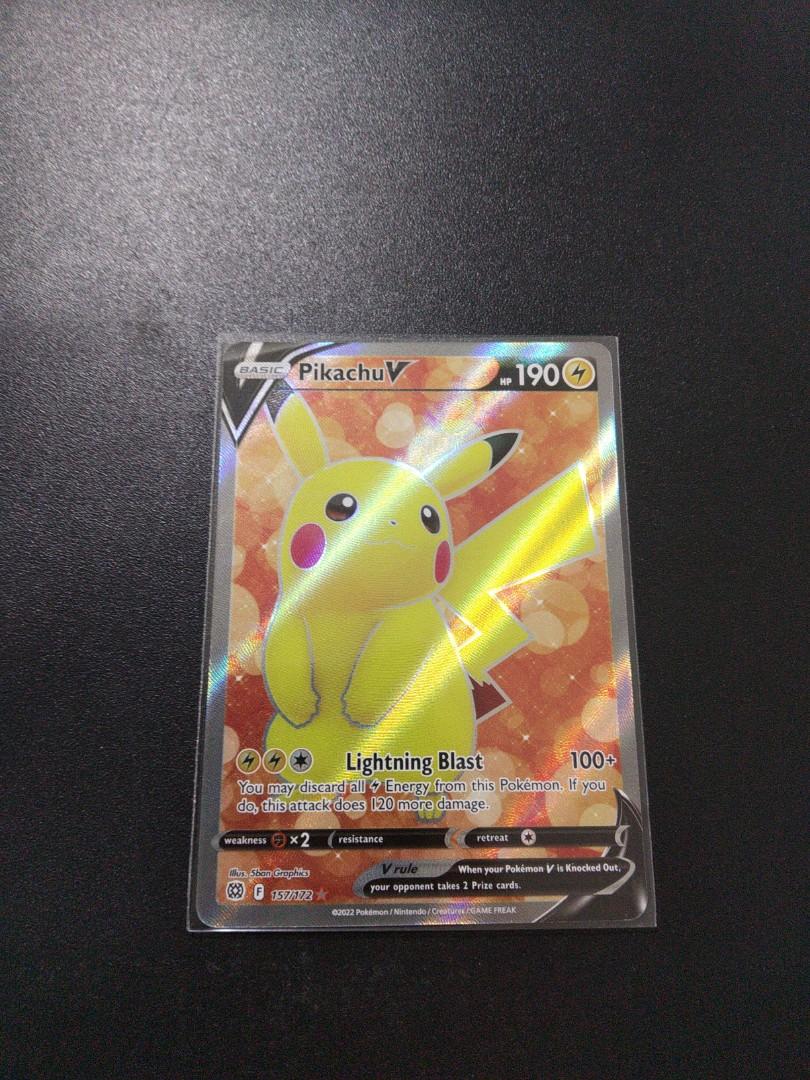 Pokemon TCG Pikachu V Full Art Ultra Rare - SS9 Brilliant Star, Hobbies ...
