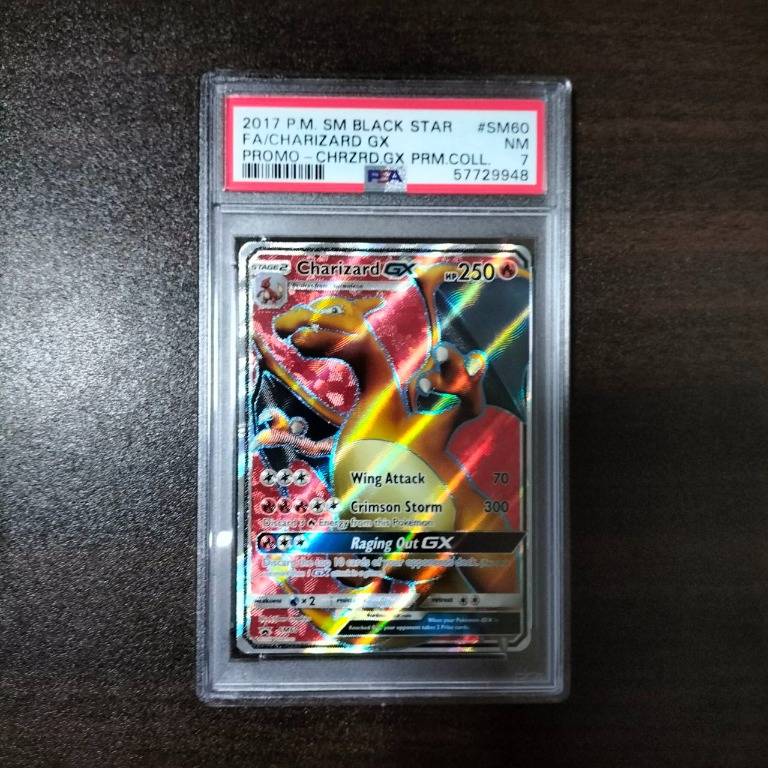 PSA 7 CHARIZARD GX FULL ART BLACK STAR PROMO SM60 POKEMON TCG CARDS NOT ...