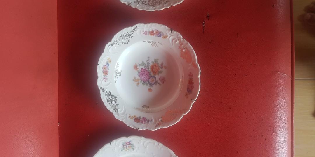 Set 3 buah priring terawangan keramik porselain pajangan antik germany ...