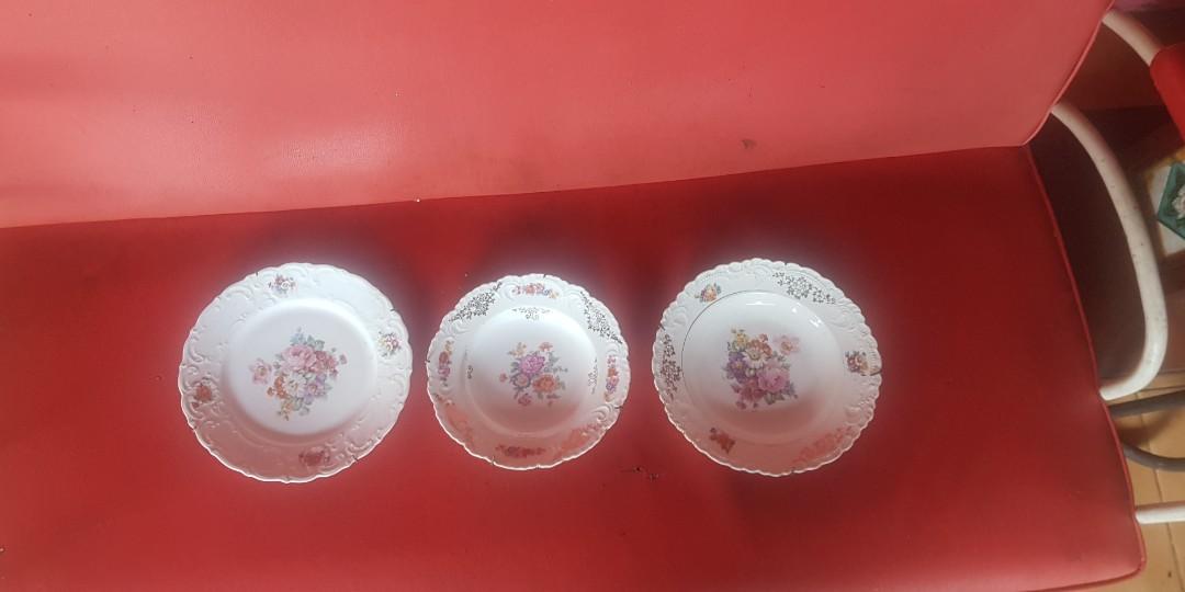 Set 3 buah priring terawangan keramik porselain pajangan antik germany ...