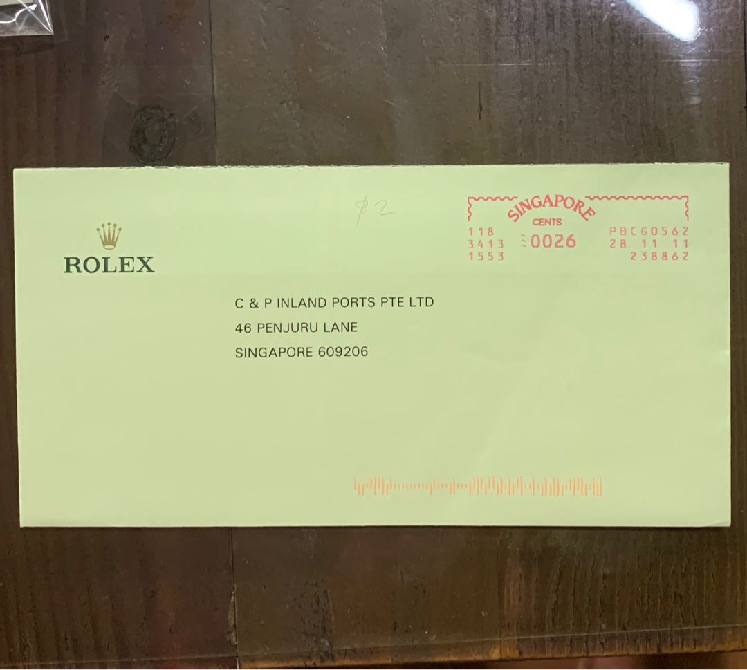 Singapore 2011 Rolex cover with meter franking stamp, Hobbies & Toys ...