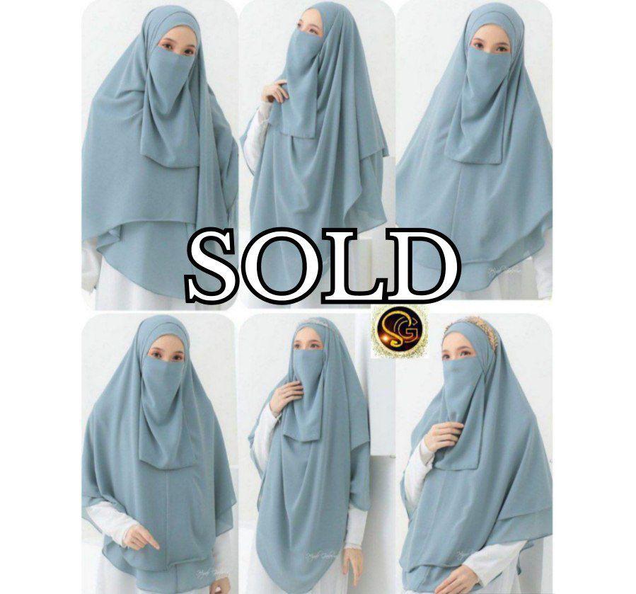 Tudung Labuh Instant 2 lapis berasingan, Women's Fashion, Muslimah ...