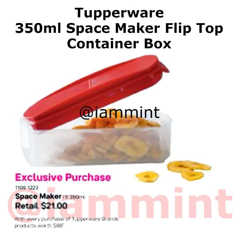 Tupperware 350 ml Space Maker Flip Top Container Box, Furniture & Home ...
