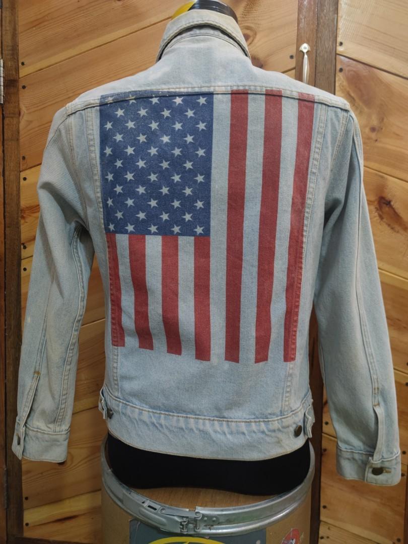 USA Flag Denim Jacket (USA MADE), Men's Fashion, Coats, Jackets and ...