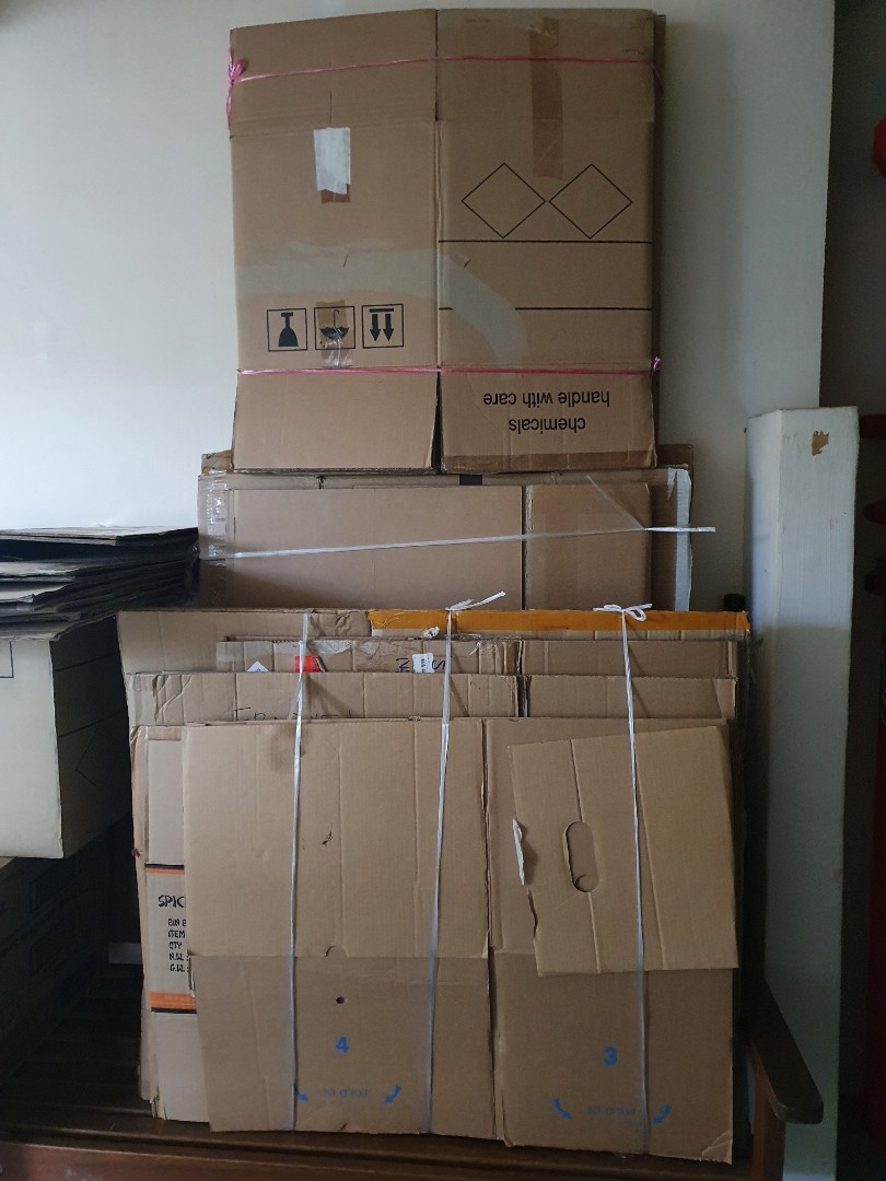 Used carton boxes (30 pcs), various sizes., Furniture & Home Living ...