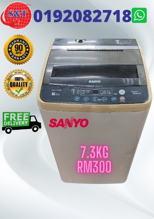 WASHING MACHINE SANYO 7.3KG, TV & Home Appliances, Washing Machines and Dryers on Carousell