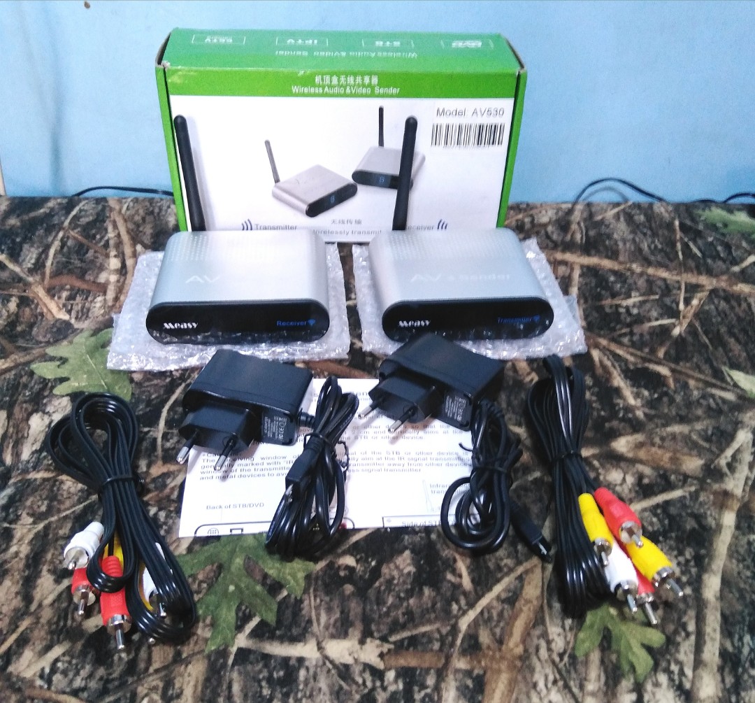 Wireless Audio Video Sender RCA Transmitter to Receiver CCTV Cable TV ...