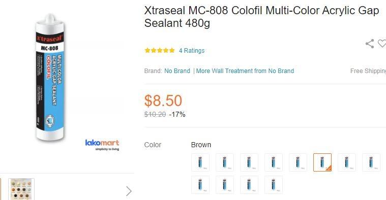 Xtraseal MC-808 Colofil Multi-Color Acrylic Gap Sealant 480g - BROWN, Hobbies & Toys, Stationery ...