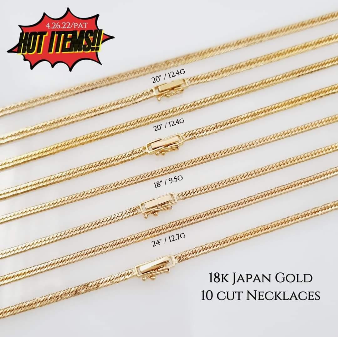 18K Japan Gold 8 Cut, 10 Cut & 12 Cut Necklace, Women's Fashion, Jewelry & Organizers, Necklaces ...