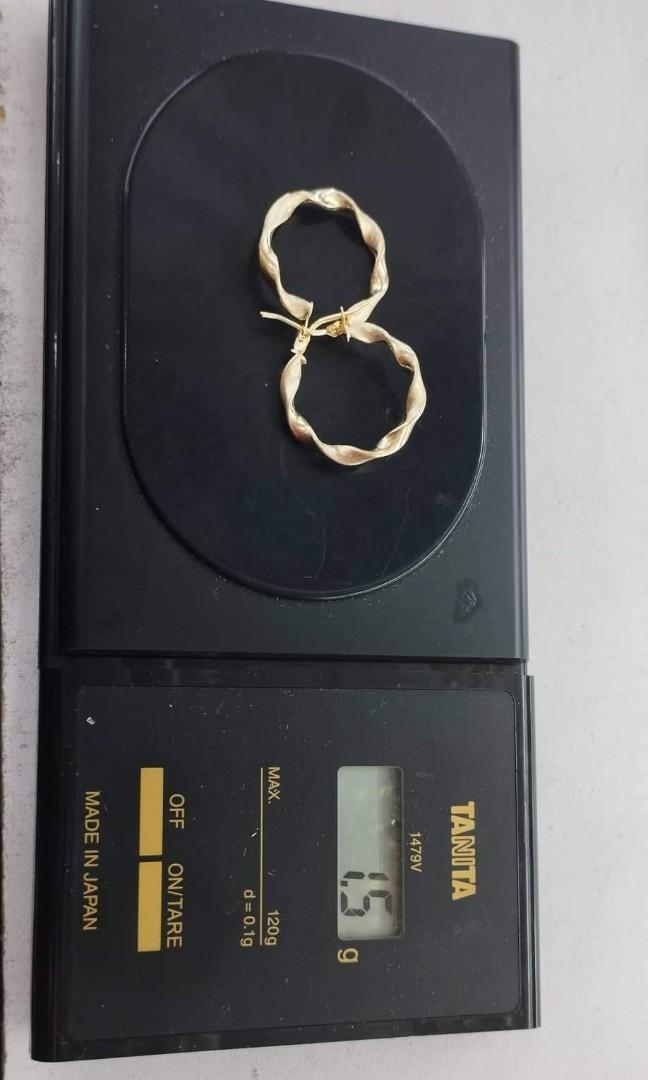 18K Saudi Gold Loop Earrings, Women's Fashion, Jewelry & Organizers ...