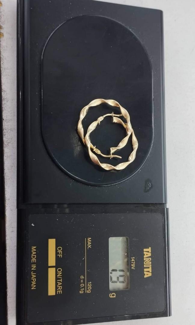 18K Saudi Gold Loop Earrings, Women's Fashion, Jewelry & Organizers ...