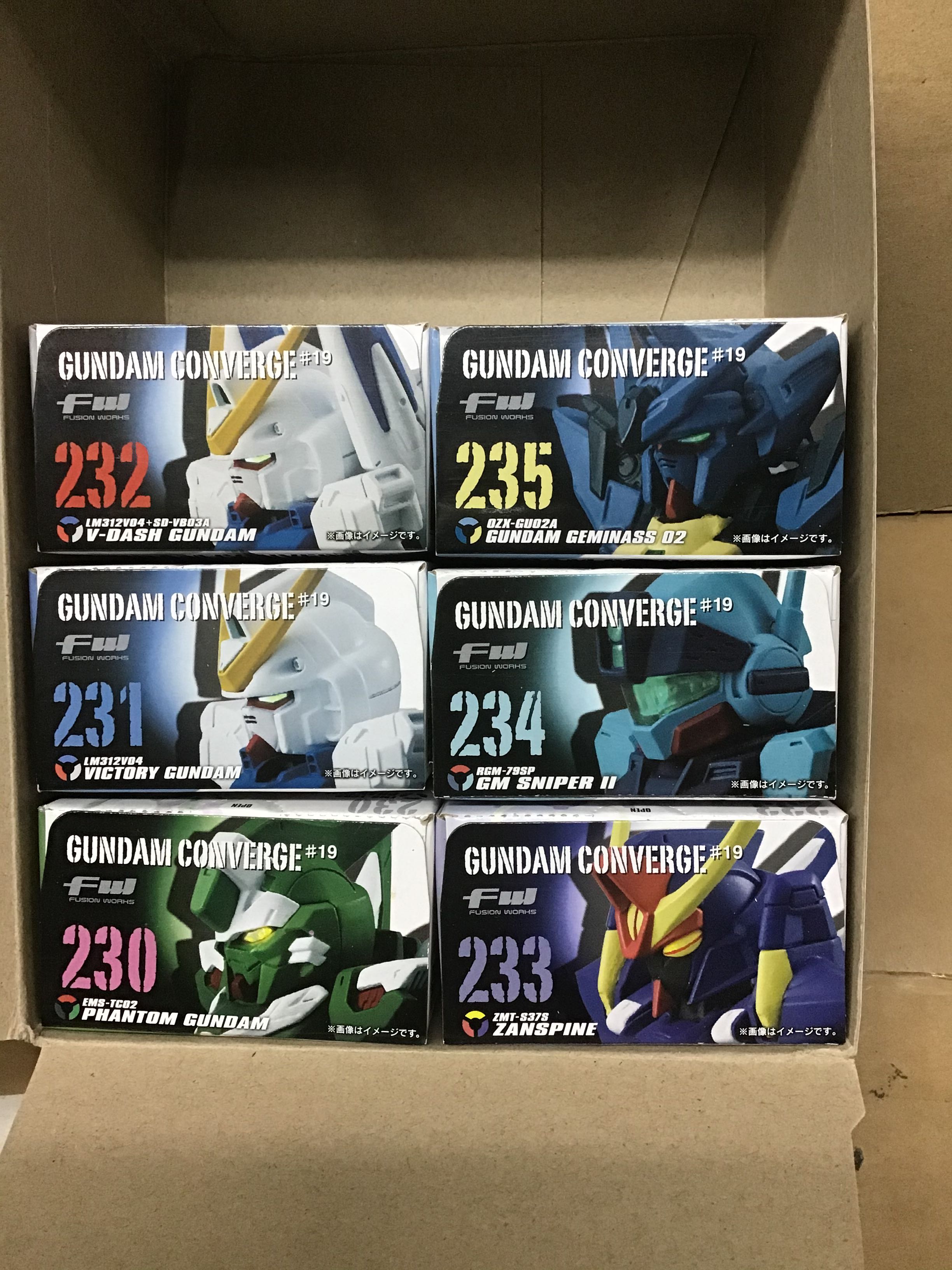 全6種 FW Gundam Converge #19 全新 Phantom Victory Gundam V Dash Gundam Zanspine GM Sniper II Geminus ...