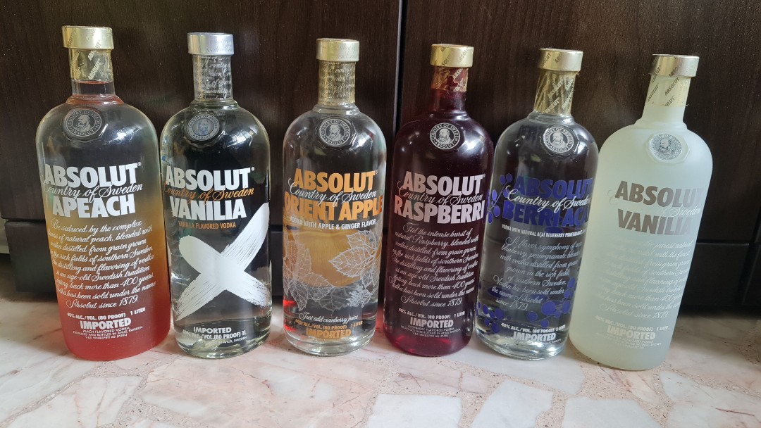 Absolut vodka collection for sale, Food & Drinks, Alcoholic Beverages ...