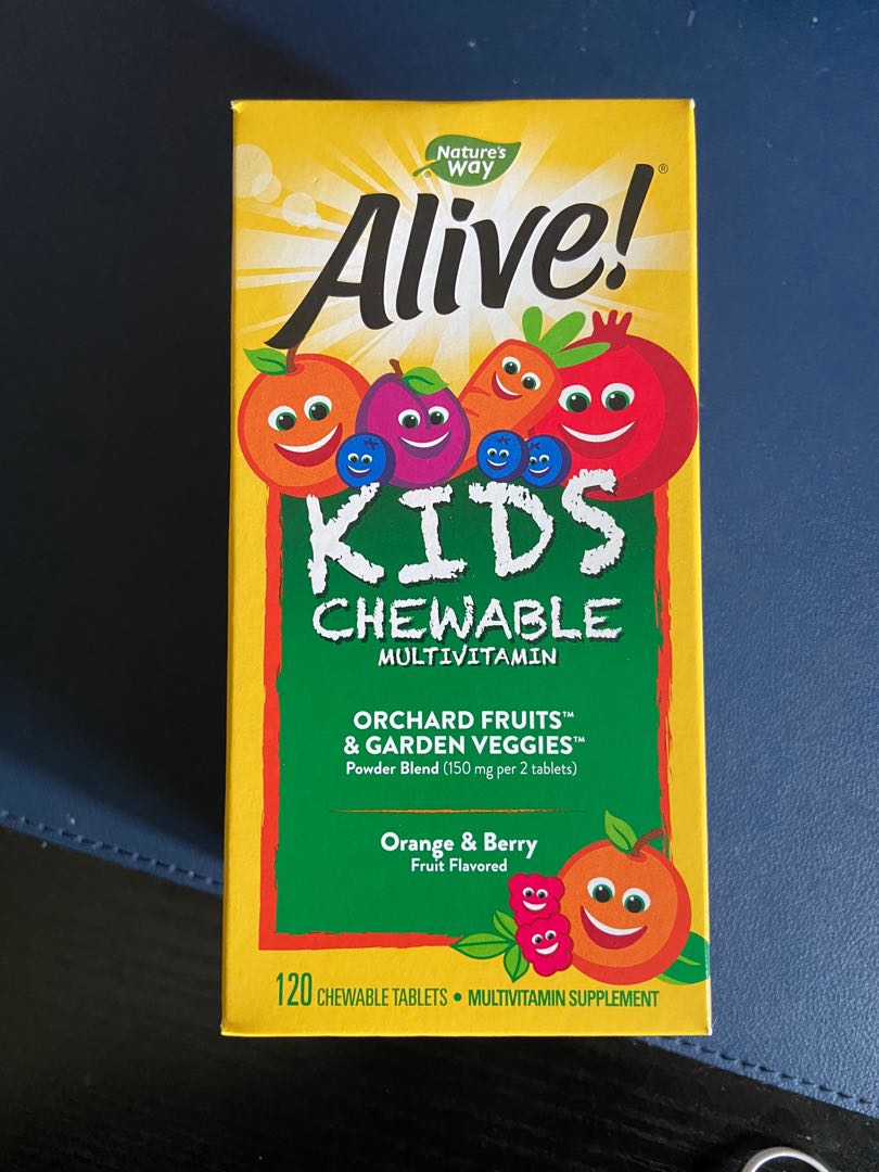 Alive! Kids Chewable Multivitamin, Health & Nutrition, Health ...