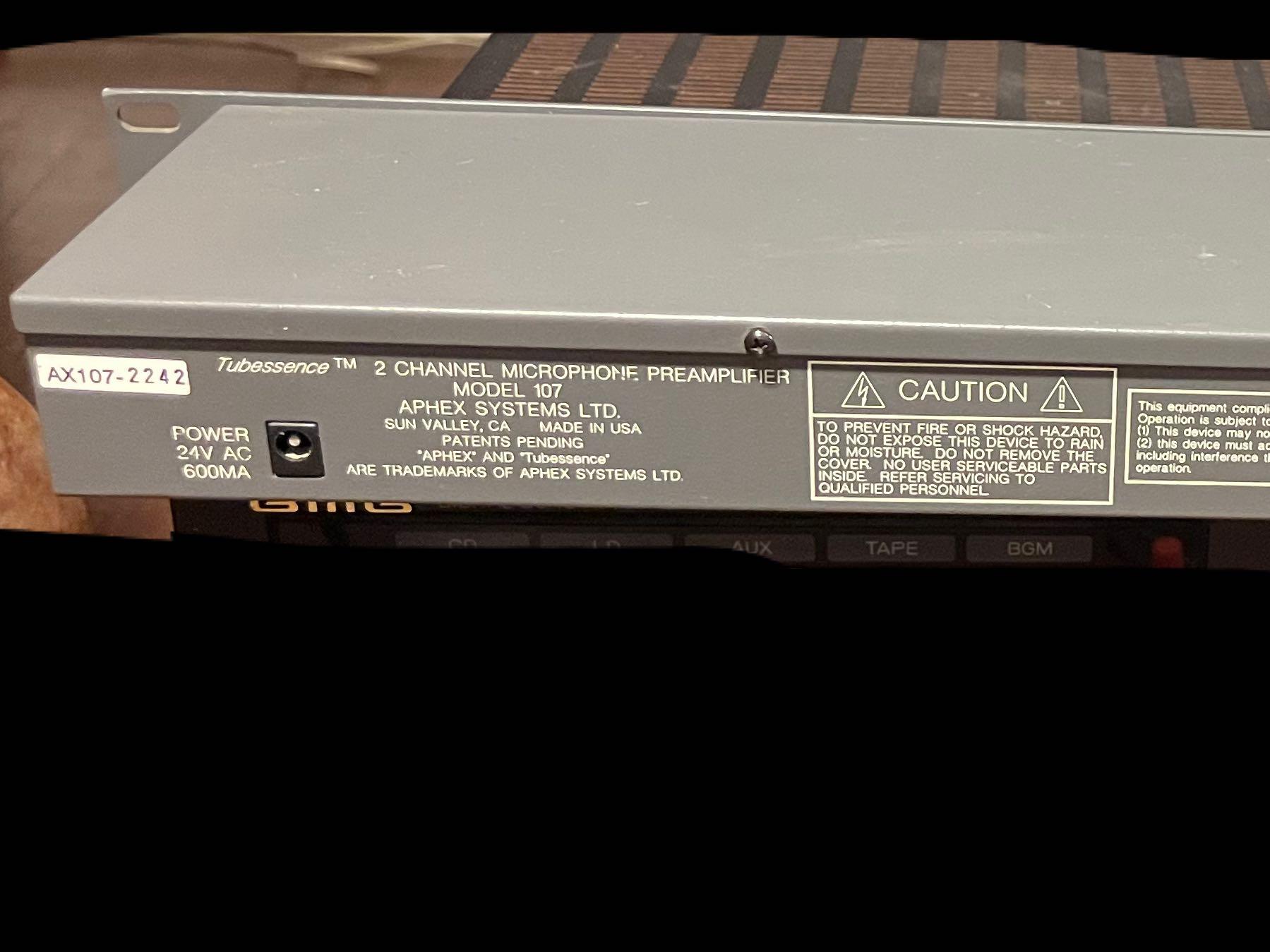 Aphex 107 Tubessence 2 Channel Microphone Preamplifier, Audio ...