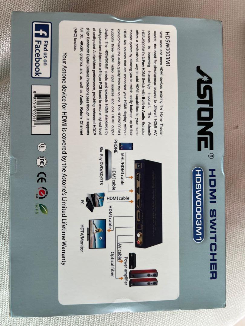 Astone HDMI 3 Port Switcher, TV & Home Appliances, TV & Entertainment ...