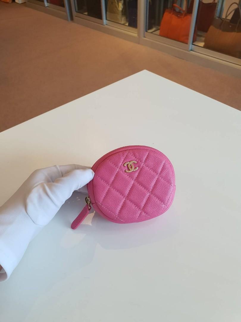 Chanel Round Coin Purse Pink Caviar, Luxury, Bags & Wallets on Carousell