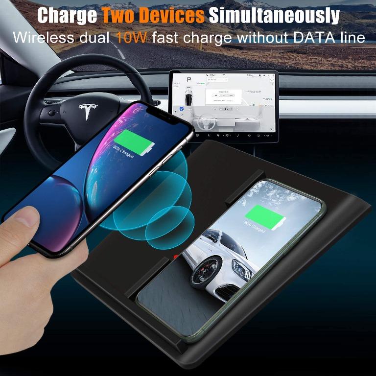 Clydek Tesla Model 3 Wireless Charger,【Upgraded】 Wireless Charging Pad ...