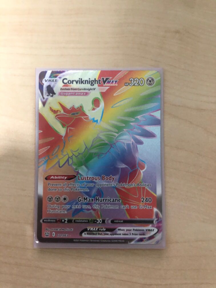 Corviknight Vmax rainbow (BB), Hobbies & Toys, Toys & Games on Carousell