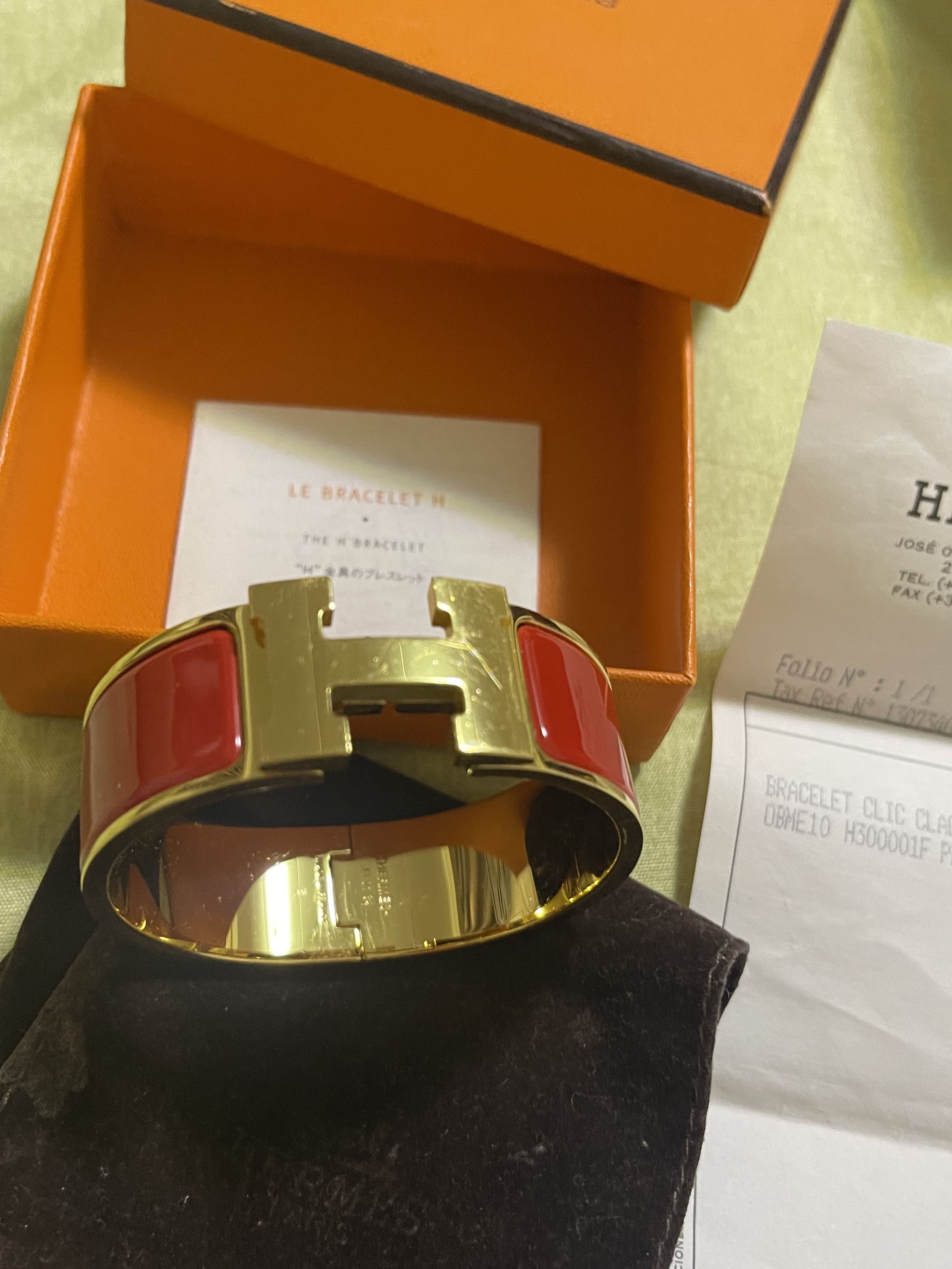 Authentic Hermes Clic Clac H, rouge vif, Men's Fashion, Watches ...