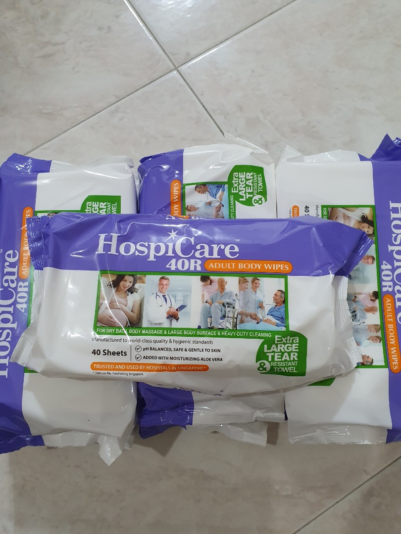 Hospicare 40R adult body wipes, Health & Nutrition, Medical Supplies ...