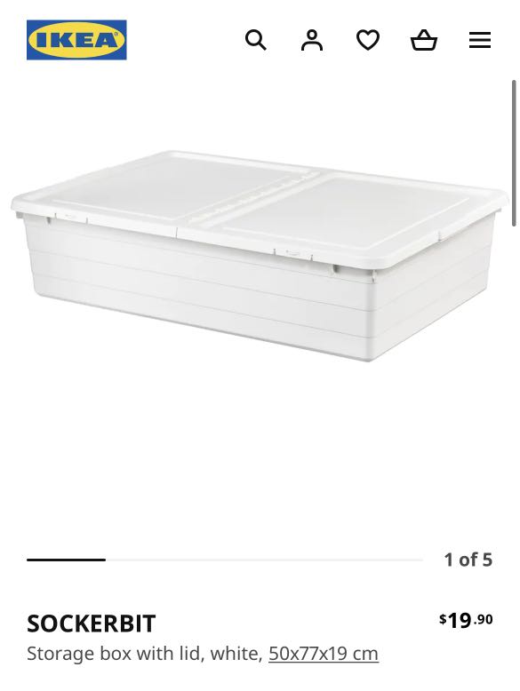 IKEA sockerbit storage box w lid, Furniture & Home Living, Home ...