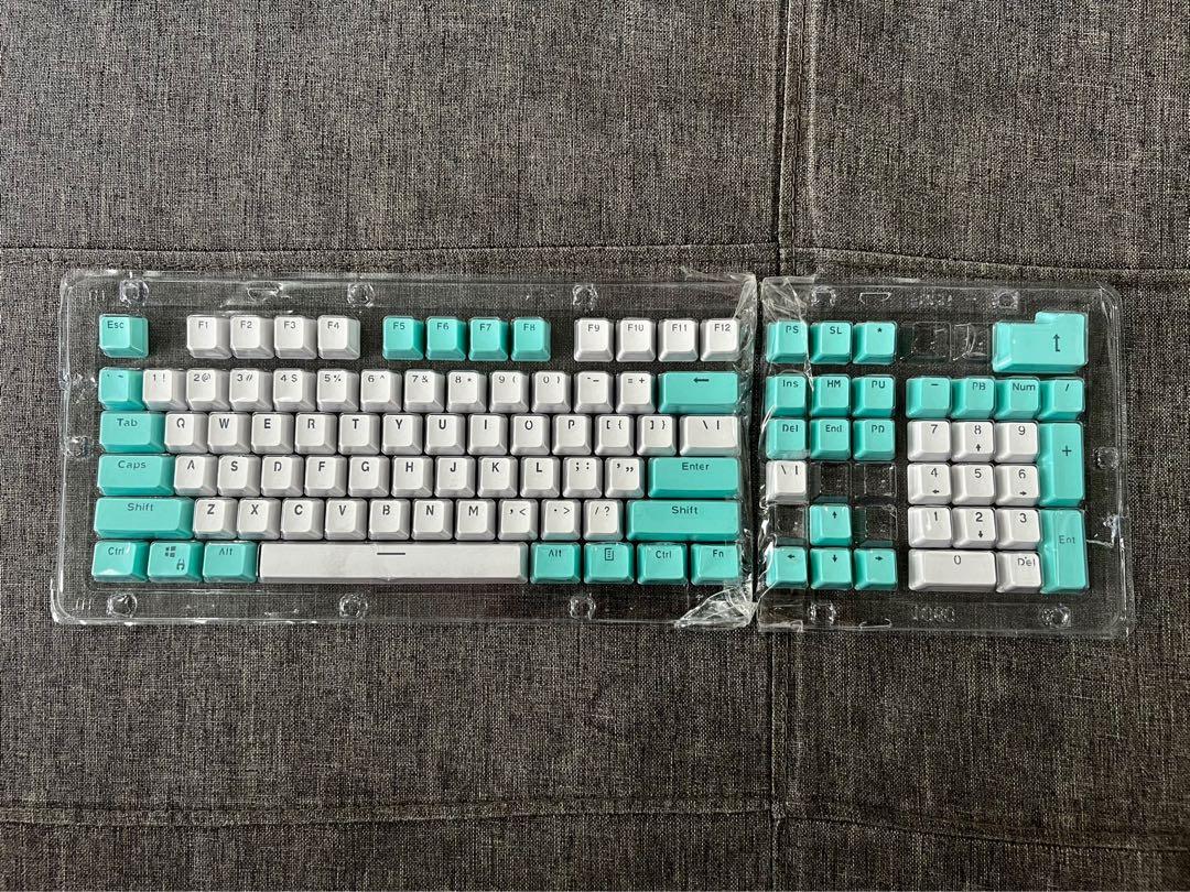 KEY CAPS - White and Teal Keycaps Set, Computers & Tech, Parts ...