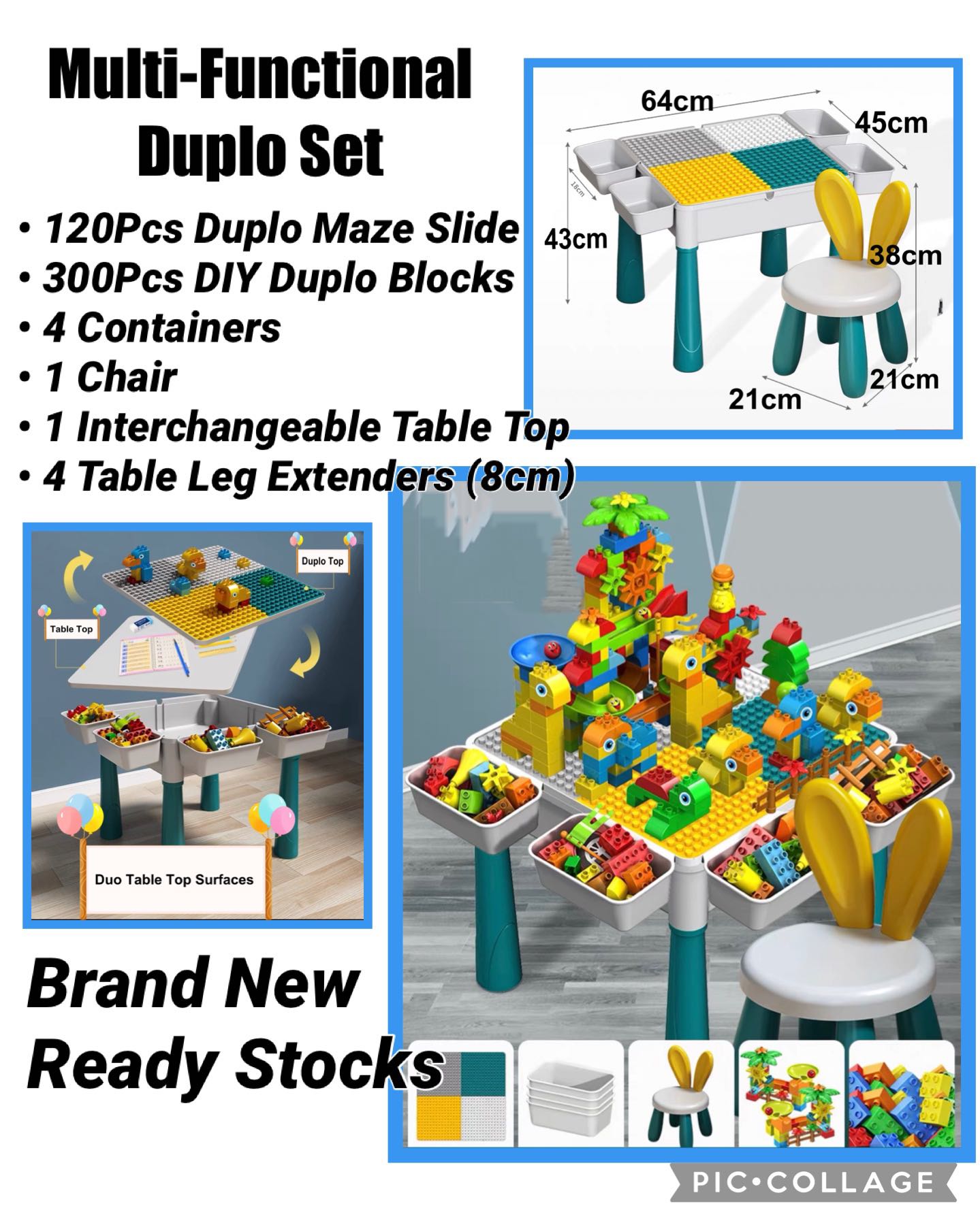 Kids Duplo Playground Activity Set c/w Table + Chair, Babies & Kids ...