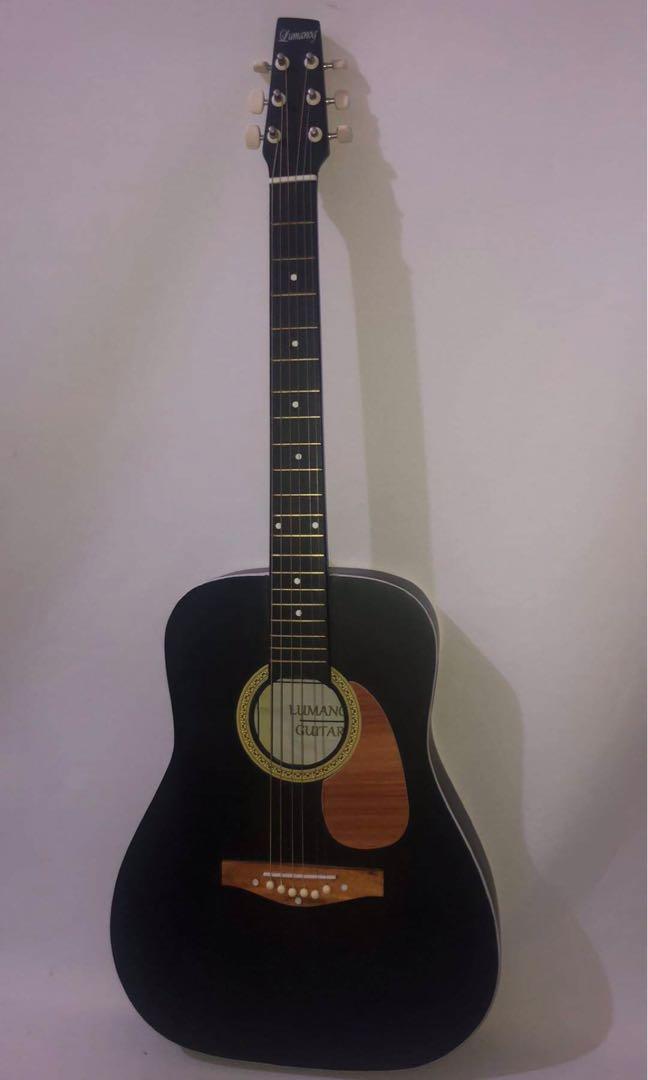 Lumanog Guitars Acoustic Guitar Black Low Action, Hobbies & Toys, Music ...