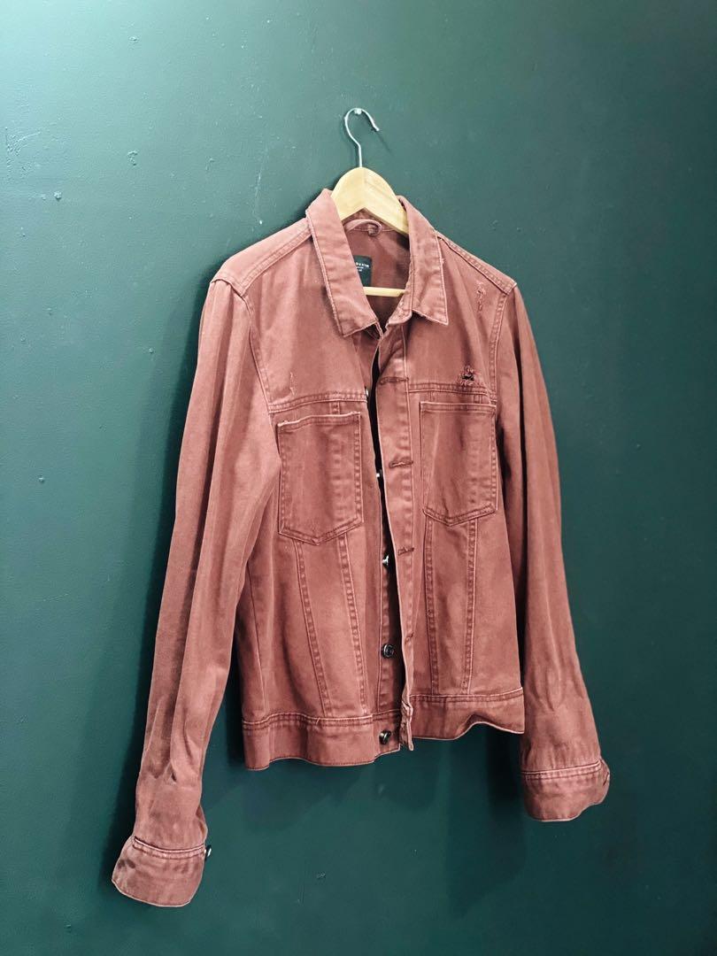 Maroon denim jacket, Men's Fashion, Coats, Jackets and Outerwear on ...