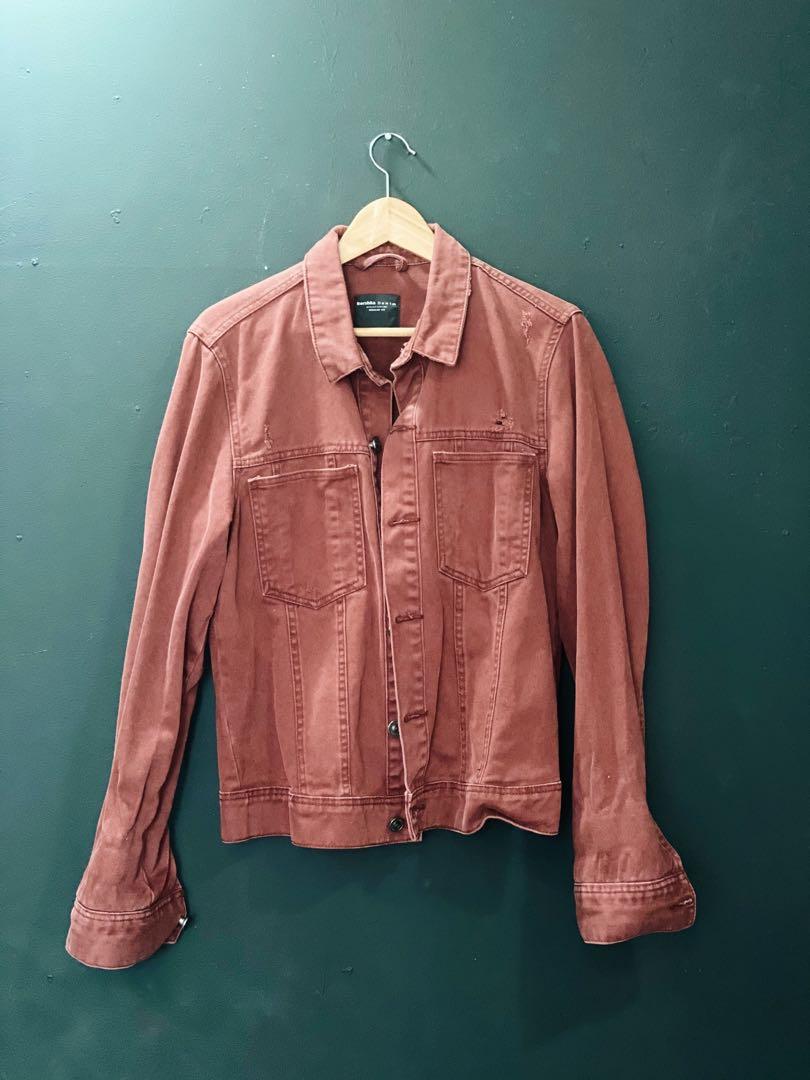 Maroon denim jacket, Men's Fashion, Coats, Jackets and Outerwear on ...