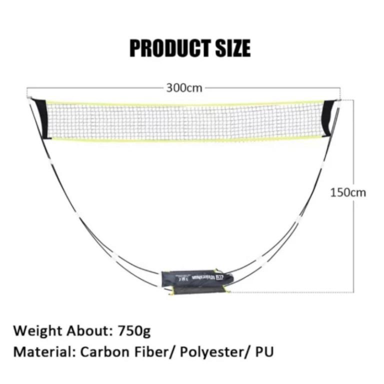 MH Portable Badminton Net Foldable Set, Sports Equipment, Sports ...